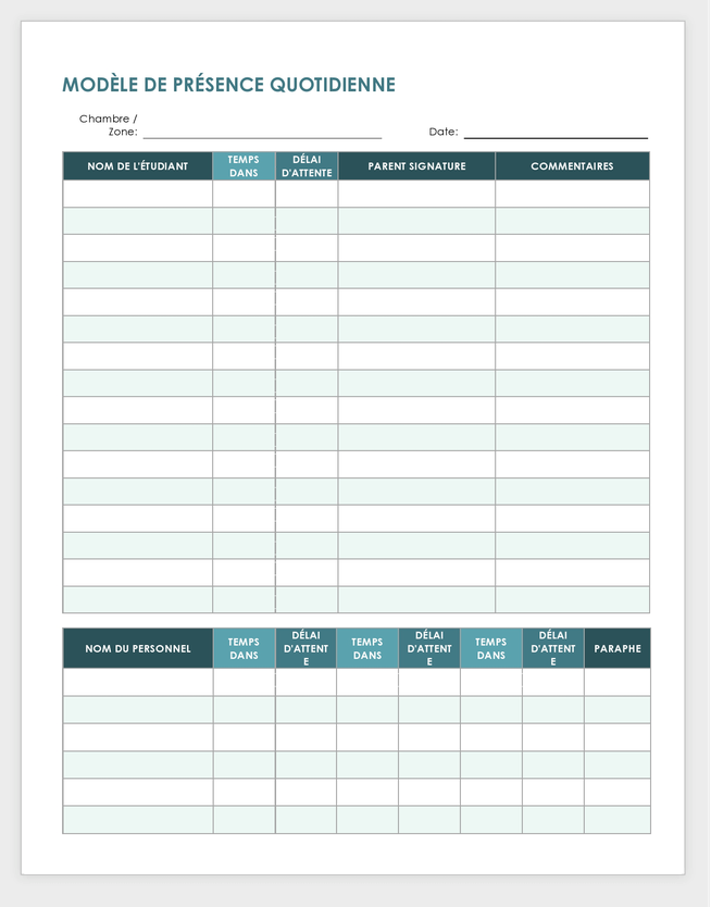 Feuilles de calcul et modèles de présence gratuits | Smartsheet