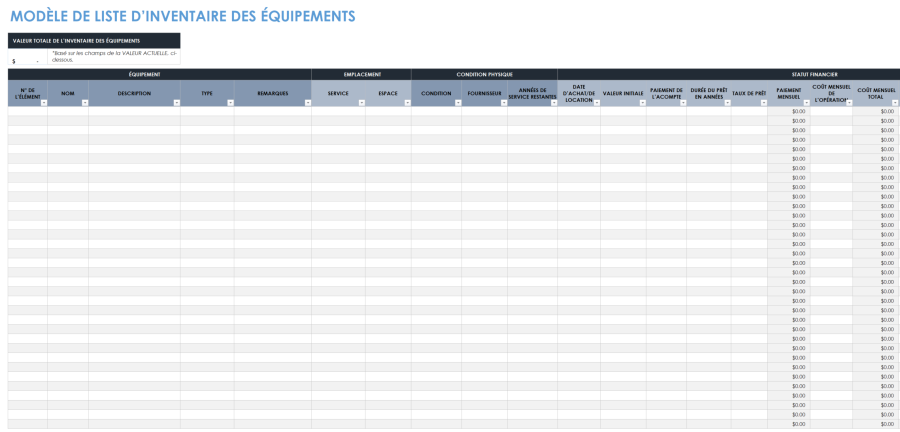 Modèles gratuits de liste d’inventaire | Smartsheet