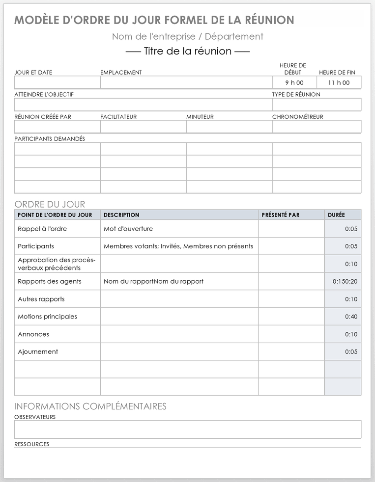 Plus de dix modèles gratuits d’ordre du jour de réunion pour Microsoft Word | Smartsheet