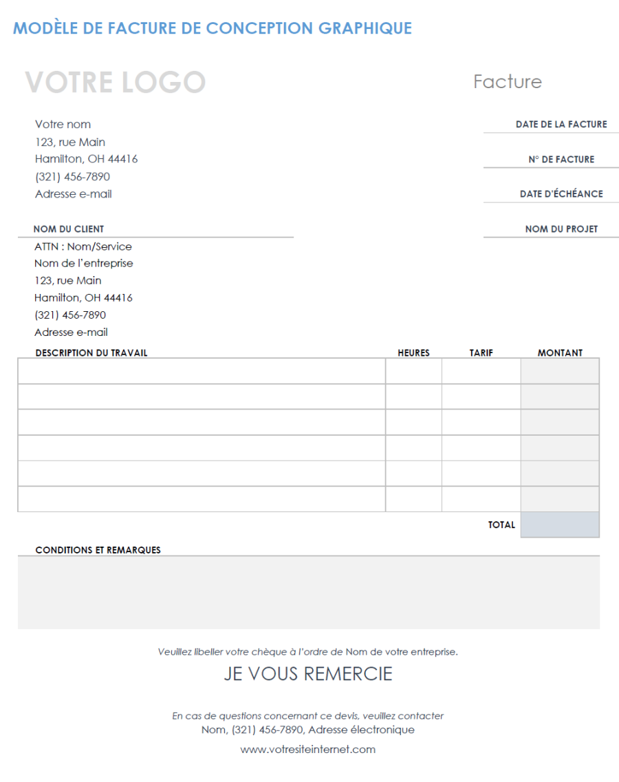 Modèles gratuits de factures MS Word | Smartsheet