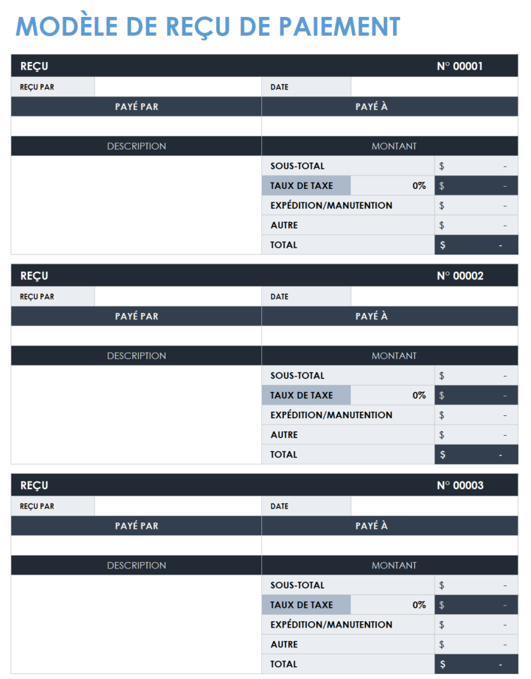 Télécharger des modèles gratuits de reçus Excel | Smartsheet