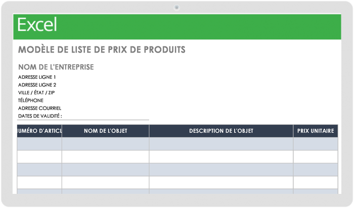 Modèles gratuits de listes tarifaires | Smartsheet
