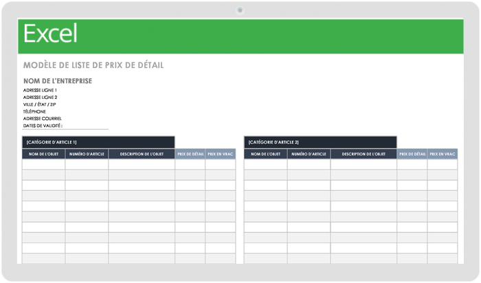 Modèles gratuits de listes tarifaires | Smartsheet