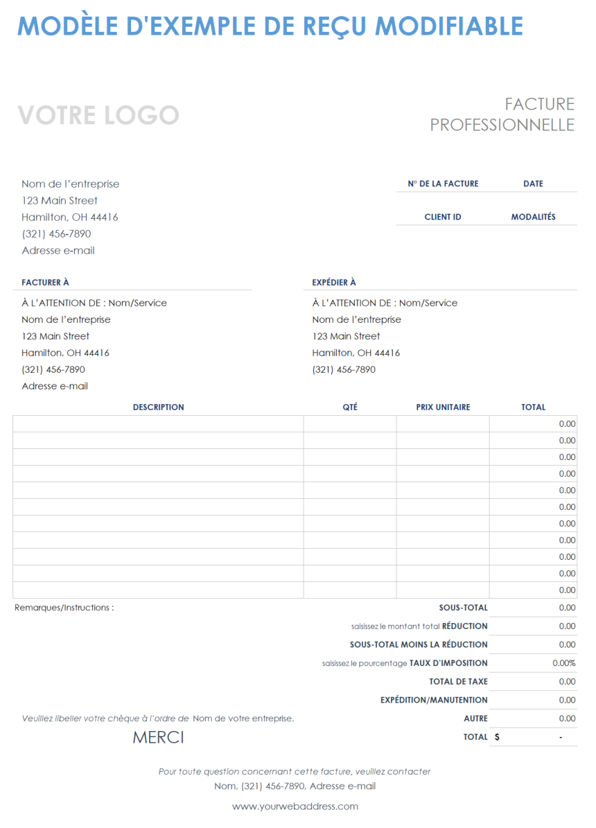 Télécharger des modèles gratuits de reçus Excel | Smartsheet