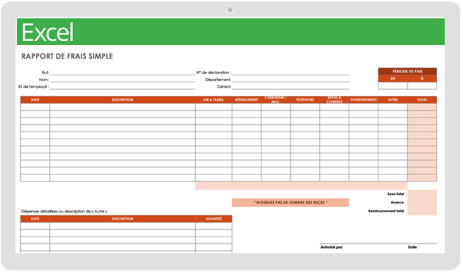 Modèles gratuits de notes de frais Smartsheet