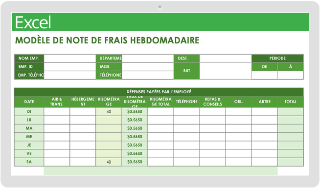 Modèles gratuits de notes de frais Smartsheet