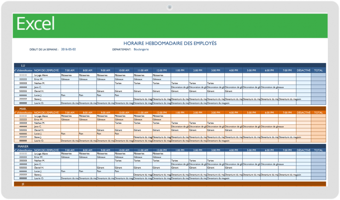 Modèles Excel gratuits de plannings hebdomadaires - Smartsheet